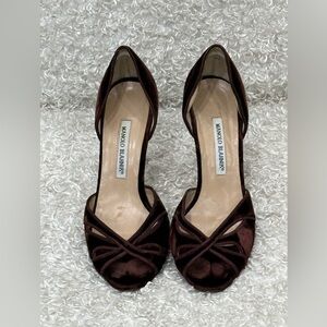 Manolo Blahnik | Shoes | Manolo Blahnik Wine Open Toed Dorsay | Poshmark